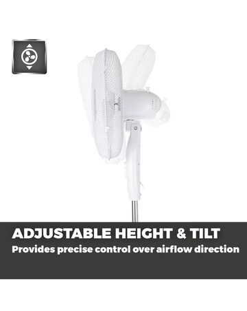 Tower 16 Inch Oscillating White Stand Fan | Fashion World