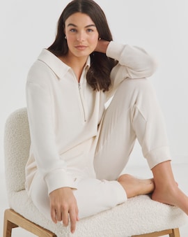 Figleaves Supersoft Blanket Stitch Lounge Set | Fashion World